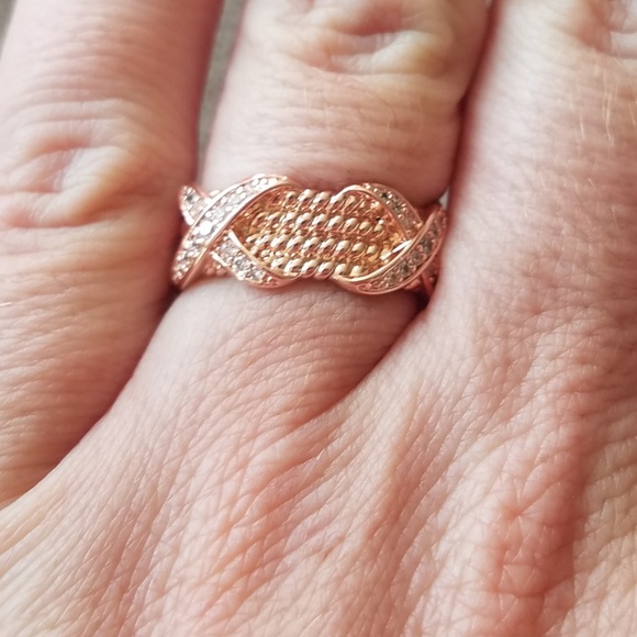 Jewelry | 18k Rose Gold Cz Ring Wcubic Cerconia | Poshmark
